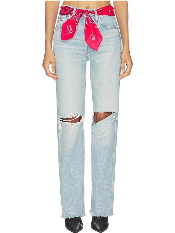 RE/DONE RE/DONE 90s High Rise Loose Wide Leg Jeans with Bandana Detail